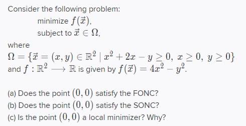 Solved Consider the following problem: minimize f(x), | Chegg.com