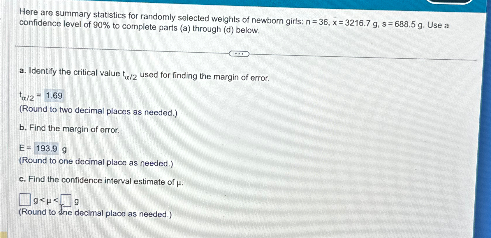 Solved Here are summary statistics for randomly selected | Chegg.com