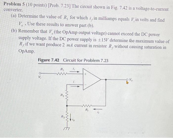Problem 5 (10 points) [Prob. 7.23] The circuit shown | Chegg.com