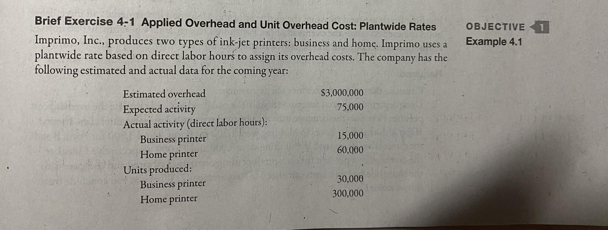 Solved Brief Exercise 4-1 ﻿Applied Overhead and Unit | Chegg.com