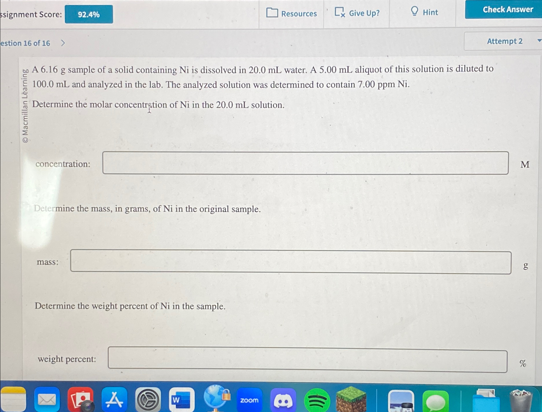 Solved ssignment Score:\\nResources\\nHint\\nestion 16 of | Chegg.com