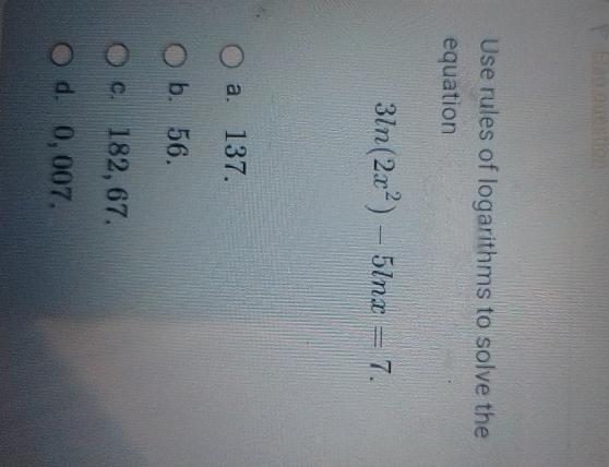 Solved Use rules of logarithms to solve the | Chegg.com