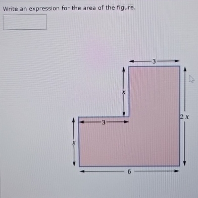 Solved Write an expression for the area of the figure. | Chegg.com