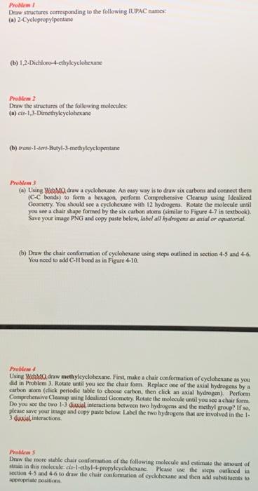 Solved Problem I Draw structures corresponding to the | Chegg.com