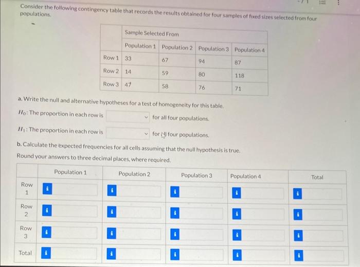 Solved Consider the following contingency table that records | Chegg.com