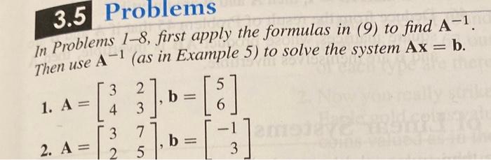 Solved In Problems 1-8, first apply the formulas in (9) to | Chegg.com