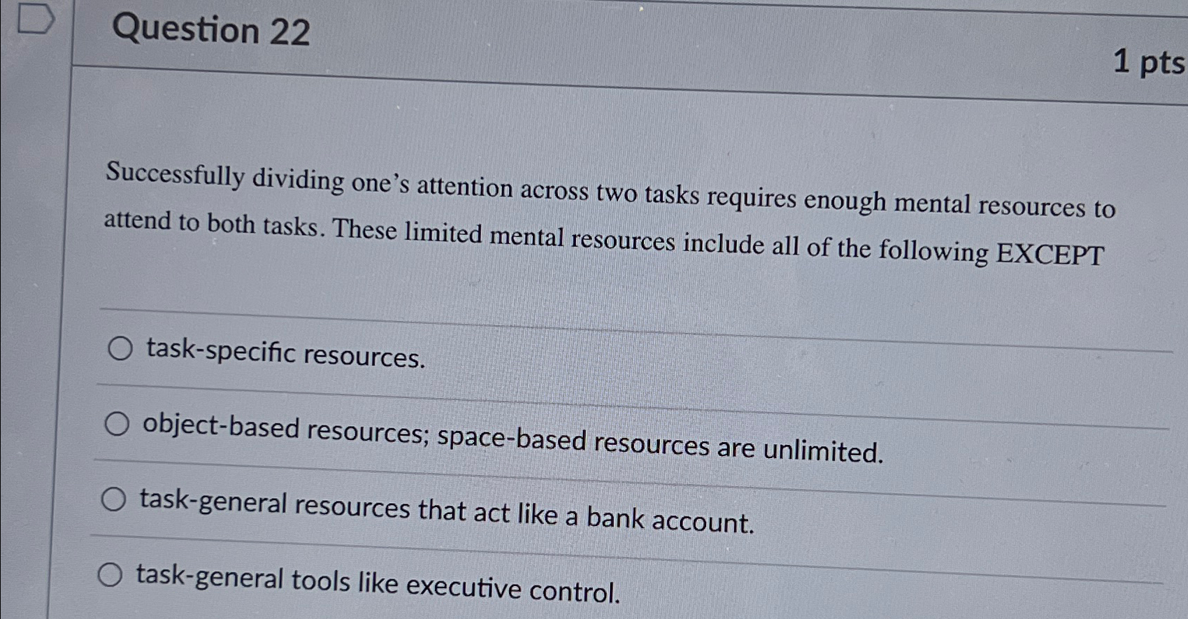 Solved Question 22Successfully dividing one's attention | Chegg.com