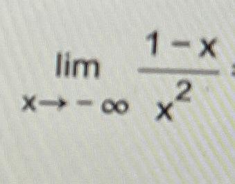 Solved limx→−∞x21−x | Chegg.com