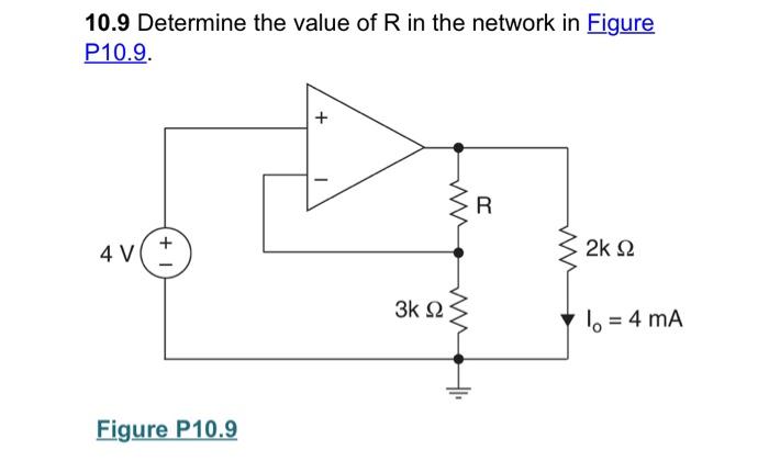 Solved 10.9 Determine the value of R in the network in | Chegg.com