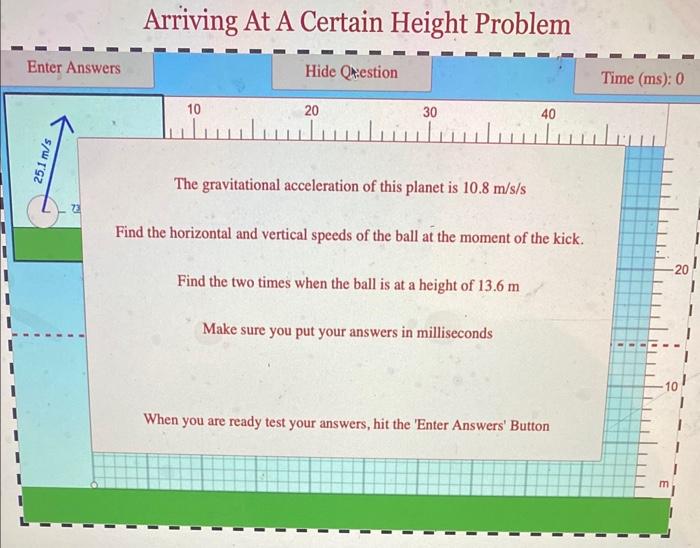 Arriving At A Certain Height Problem | Chegg.com