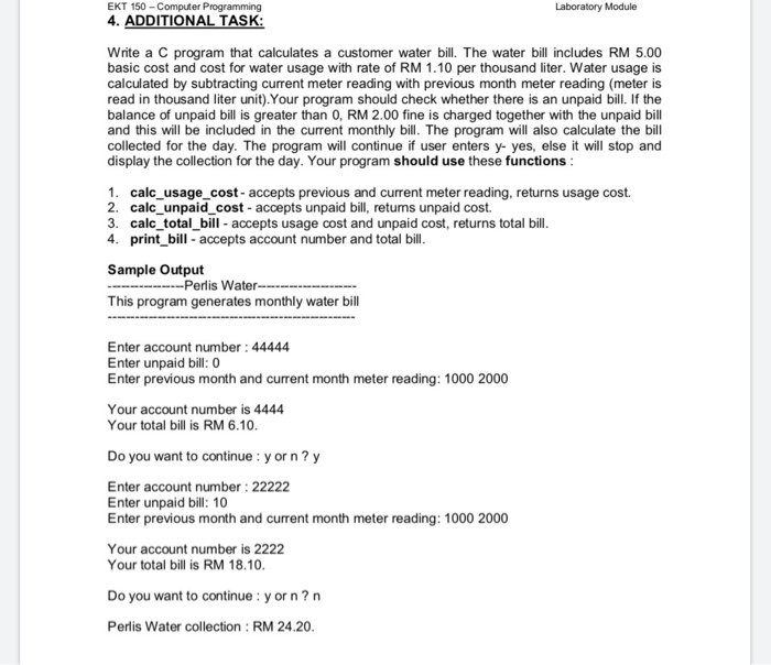 Solved Laboratory Module EKT 150 - Computer Programming 4. | Chegg.com