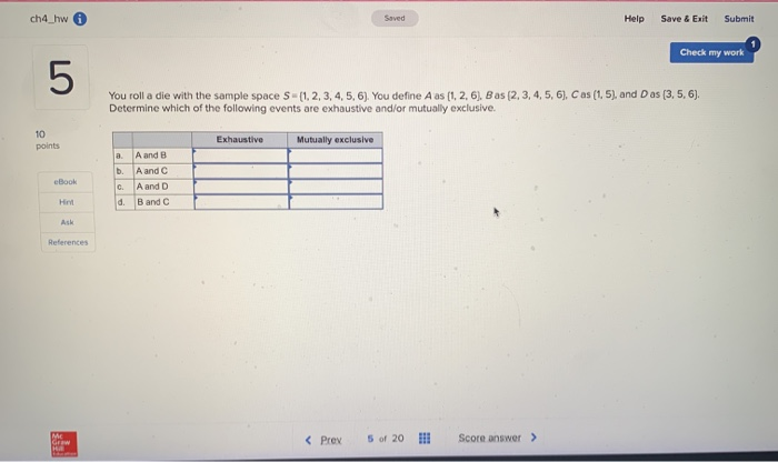 Solved ch4_hw Saved Help Save & Exit Submit Check my work 5 | Chegg.com