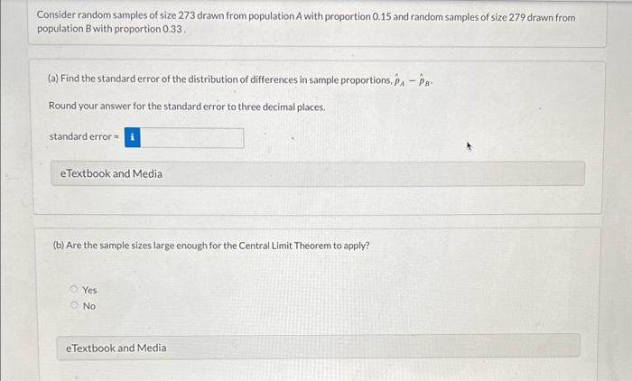 Solved Consider random samples of size 273 drawn from | Chegg.com