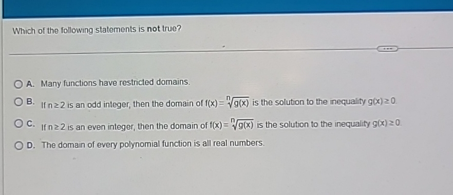Solved Which Of The Following Statements Is Not Truea 9243