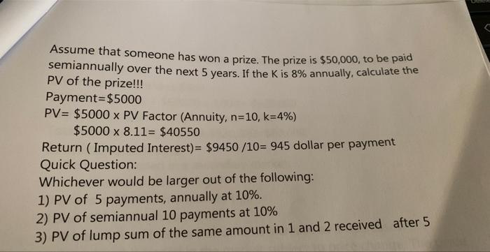 Solved what is the pv how pv factor calculated here ? how | Chegg.com