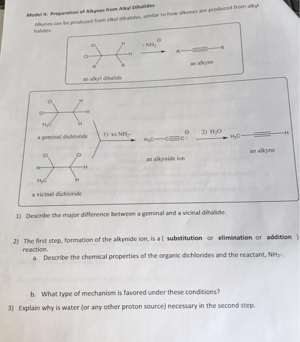 Solved Model 2 Acidity Of Alkynes Questions 1 Circle The