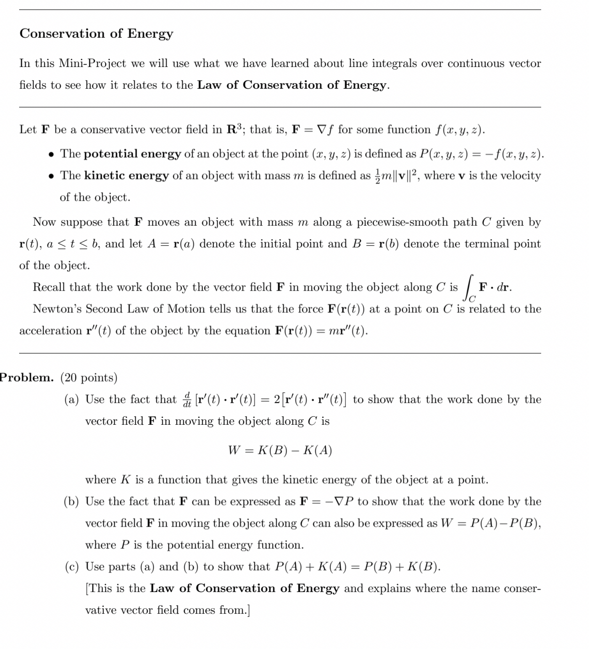 Conservation of EnergyIn this Mini-Project we will | Chegg.com