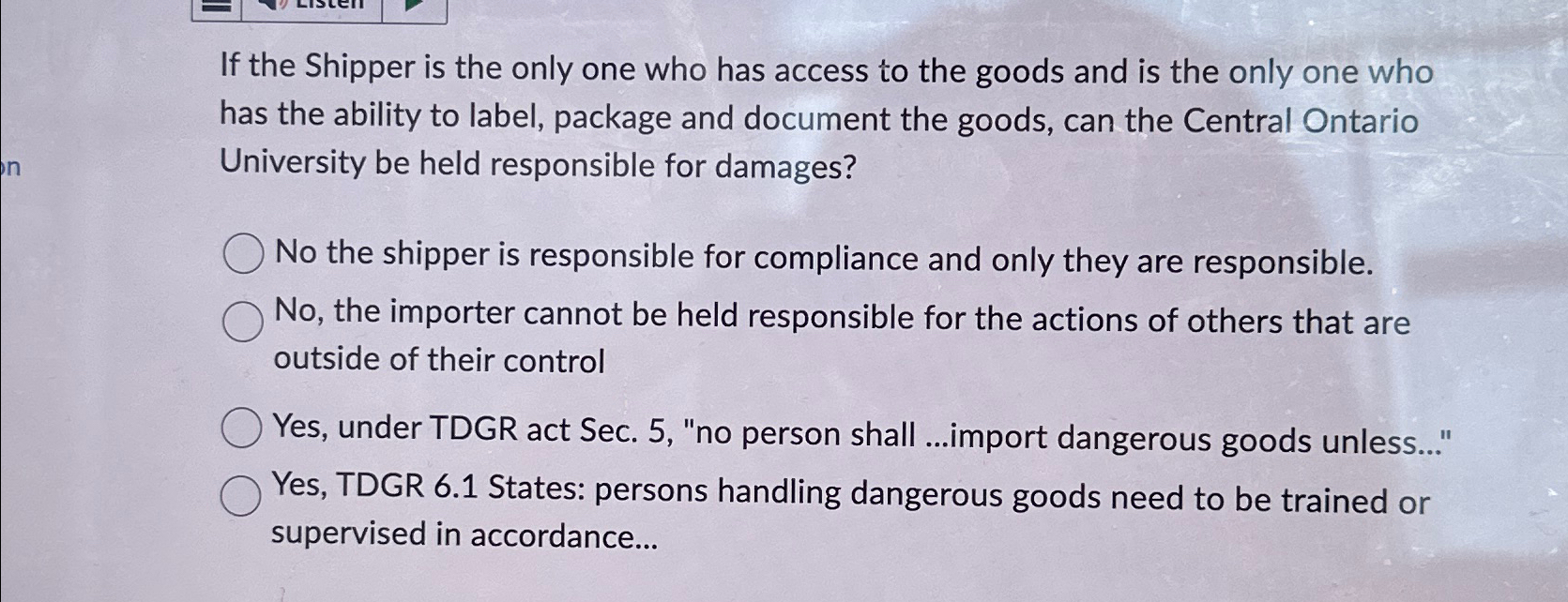 Solved If the Shipper is the only one who has access to the | Chegg.com