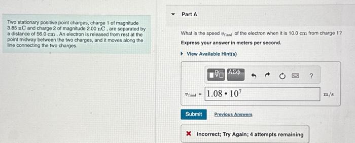 Solved Two stationary positive point charges, charge 1 of | Chegg.com