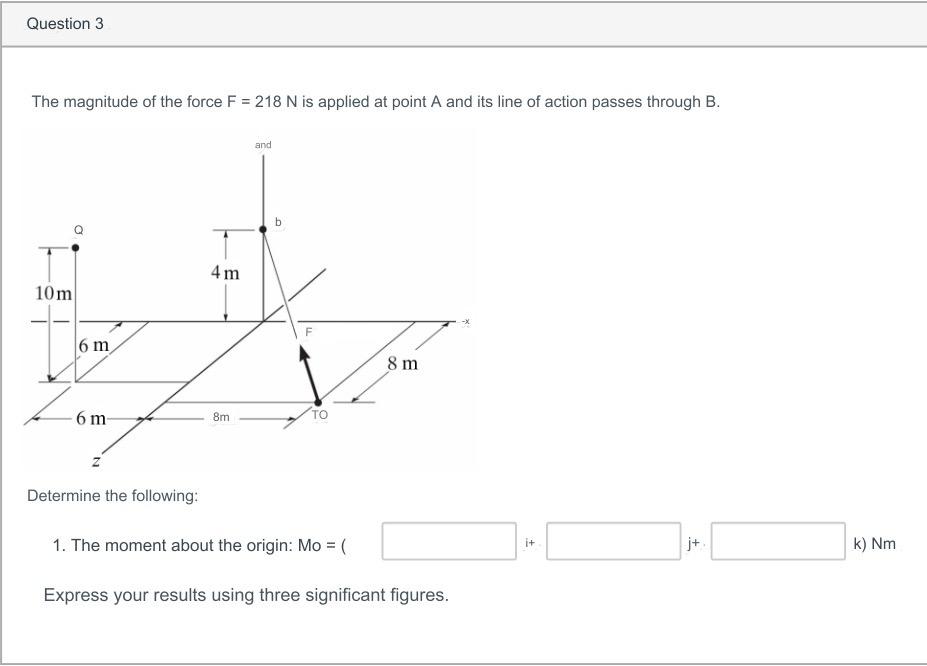 Solved Question 3\\nThe magnitude of the force F=218N is | Chegg.com Solved Question 3\\nThe magnitude of the force F=218N is | Chegg.com