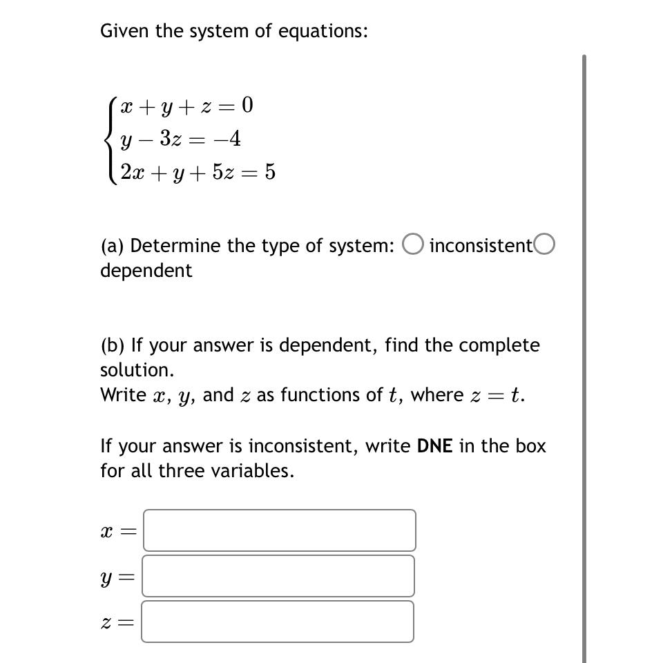 Solved Given the system of | Chegg.com