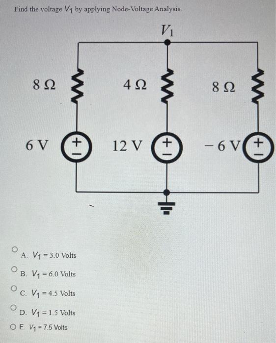 Solved Find the voltage V1 by applying Node-Voltage | Chegg.com