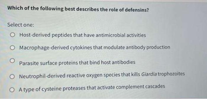 Solved Which of the following initiates the excystation | Chegg.com