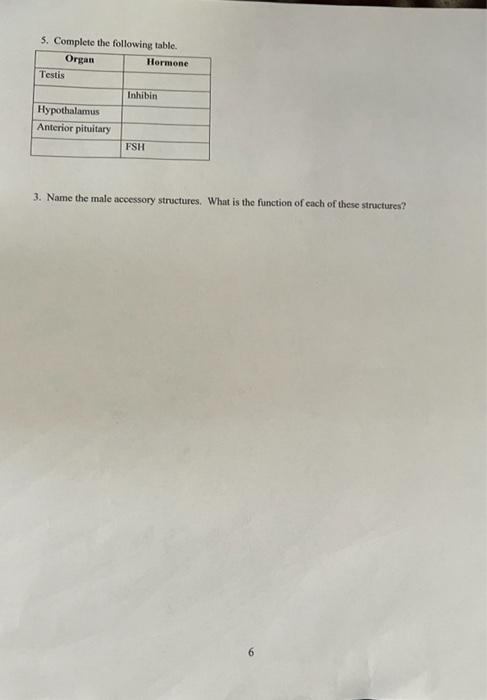 Solved APSC 530 Lab Exercise 9 The Reproductive System (Male | Chegg.com