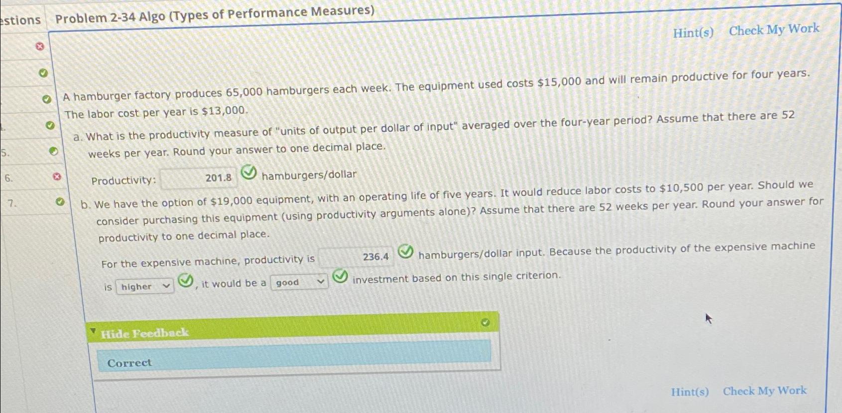 Solved Problem 2-34 ﻿Algo (Types of Performance | Chegg.com