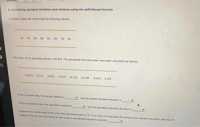 Solved 6. Calculating standard deviation and variance using | Chegg.com