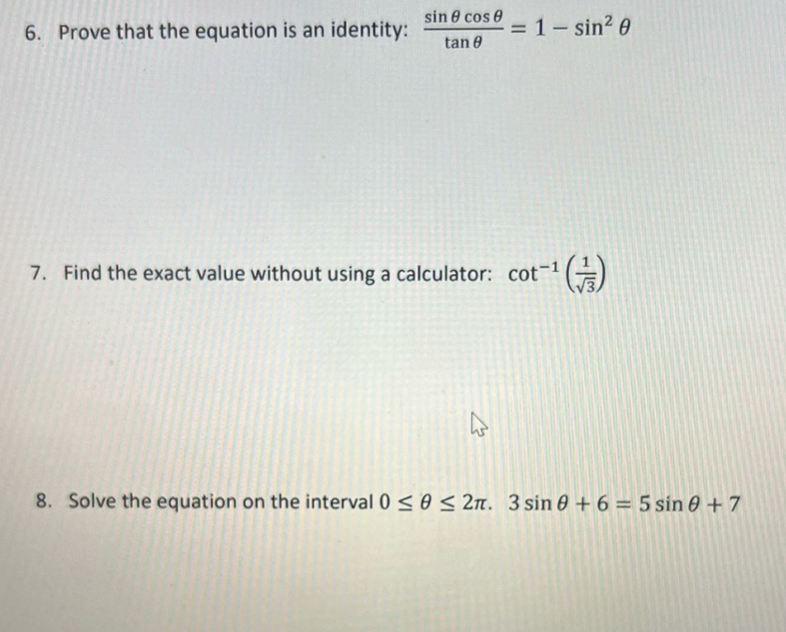 Solved Prove that the equation is an identity: | Chegg.com