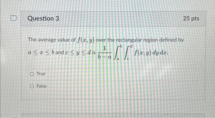 Solved The average value of f(x,y) over the rectangular | Chegg.com
