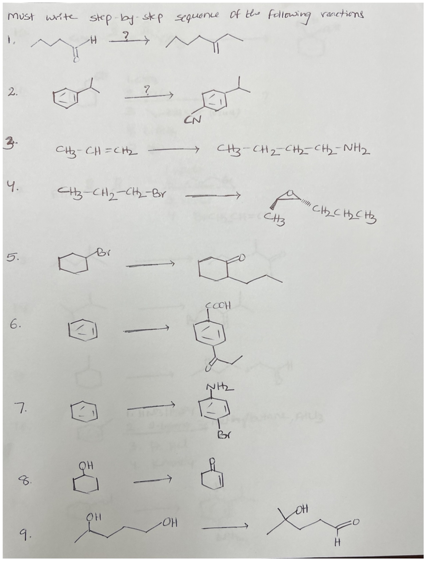 Must write step-by-step sequence of all of the | Chegg.com