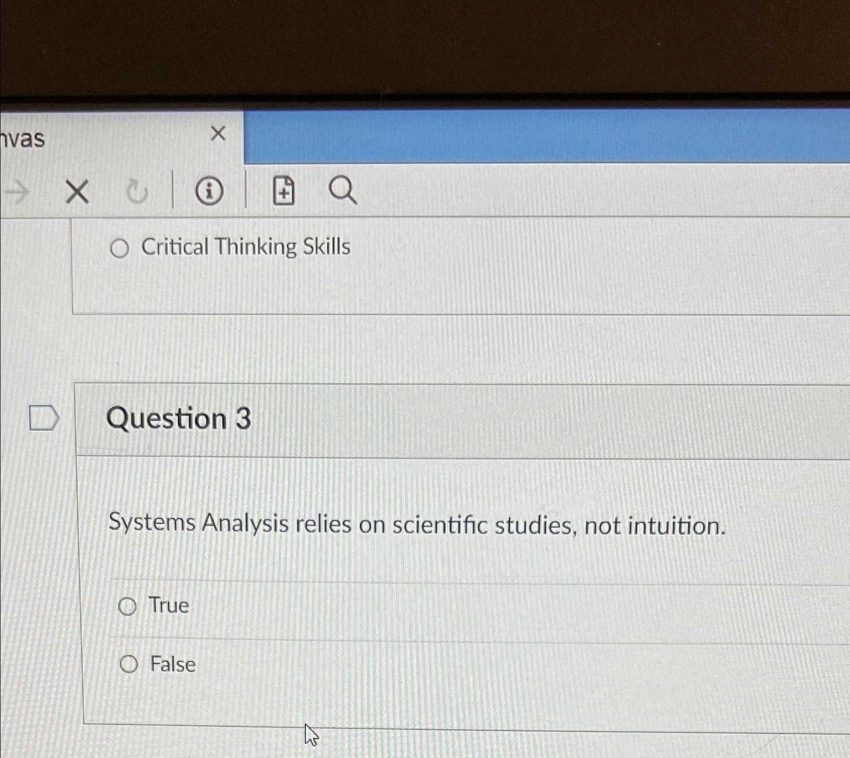 Solved Critical Thinking SkillsQuestion 3Systems Analysis | Chegg.com