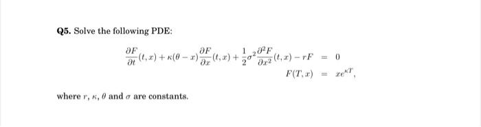 Solved Q5. Solve the following PDE: | Chegg.com