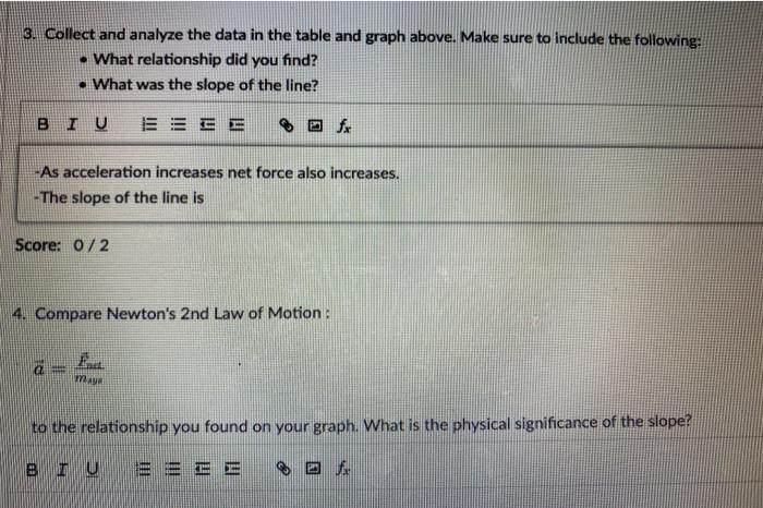 Solved 3. Collect and analyze the data in the table and | Chegg.com
