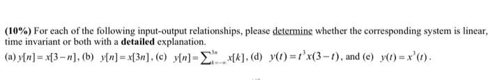 Solved 10 For Each Of The Following Input Output 
