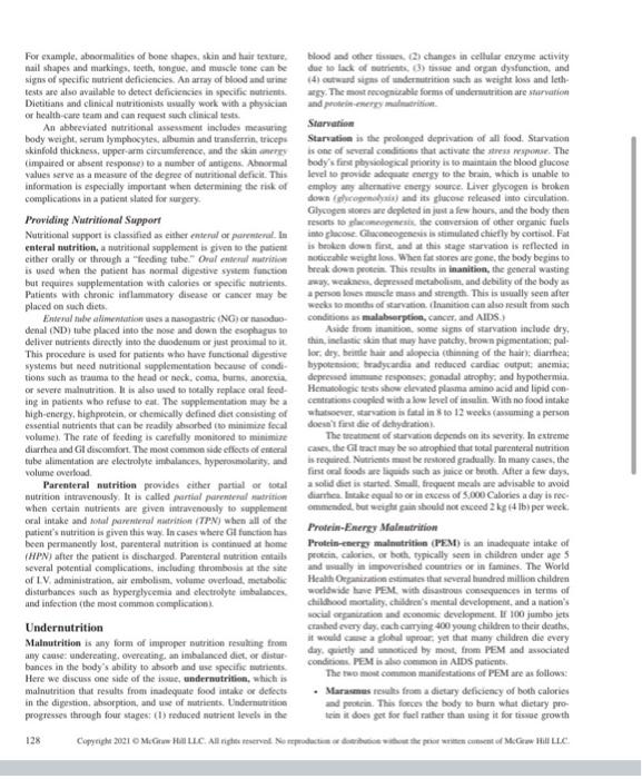 Solved 26 Nutrition and Metabolisal Objectires A Caical | Chegg.com