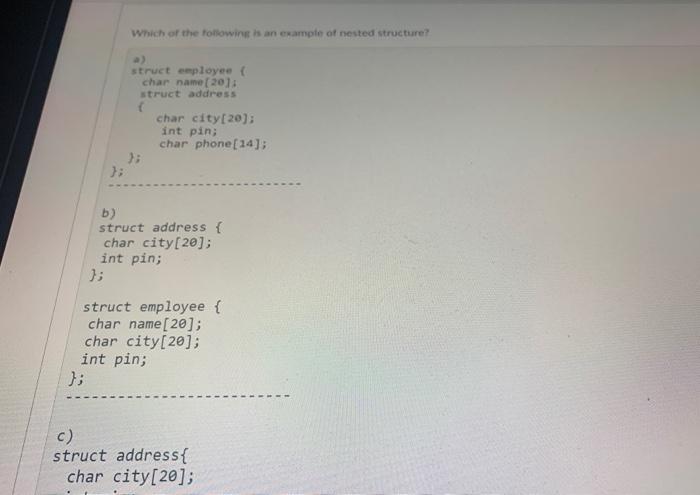 Solved Which of the following is an example of nested | Chegg.com