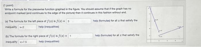 Solved (1 point) Write a formula for the piecewise function | Chegg.com