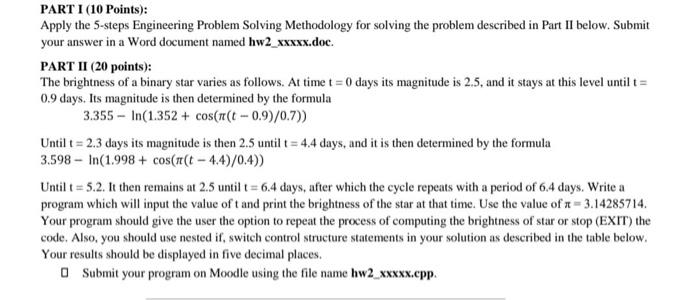 Solved PART I (10 Points): Apply the 5-steps Engineering | Chegg.com