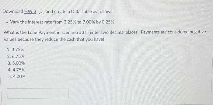 Download HW 3and create a Data Table as follows : | Chegg.com