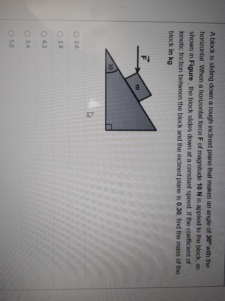 Solved A block is sliding down a rough inclined plane that | Chegg.com