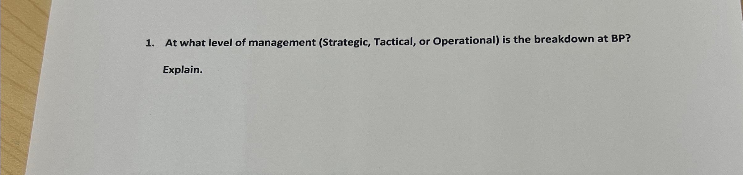 Solved At what level of management (Strategic, ﻿Tactical, or | Chegg.com