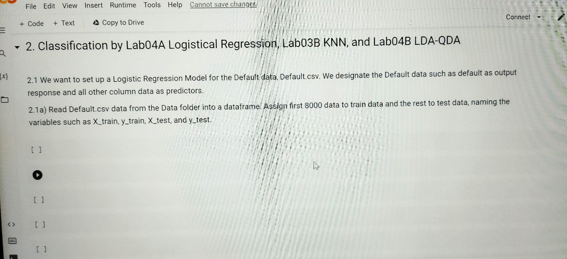 2.1 We want to set up a Logistic Regression Model for | Chegg.com