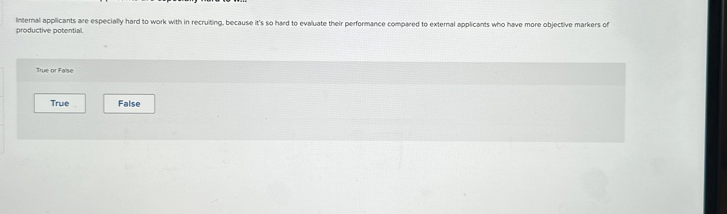 Solved Internal applicants are especially hard to work with | Chegg.com