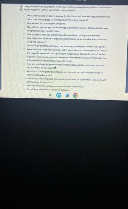 In This Assignment You Will Have A Discussion With