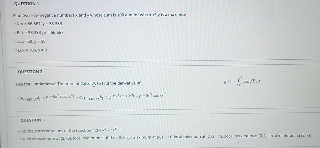 Solved QUESTION 1 Find two non-negative numbers x and y | Chegg.com