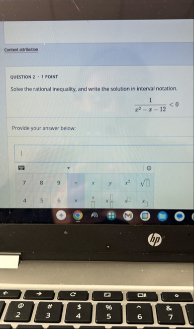 Solved Content attributionQUESTION 2 • 1 ﻿POINTSolve the | Chegg.com