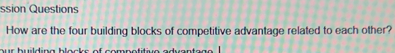 Solved How are the four building blocks of competitive | Chegg.com
